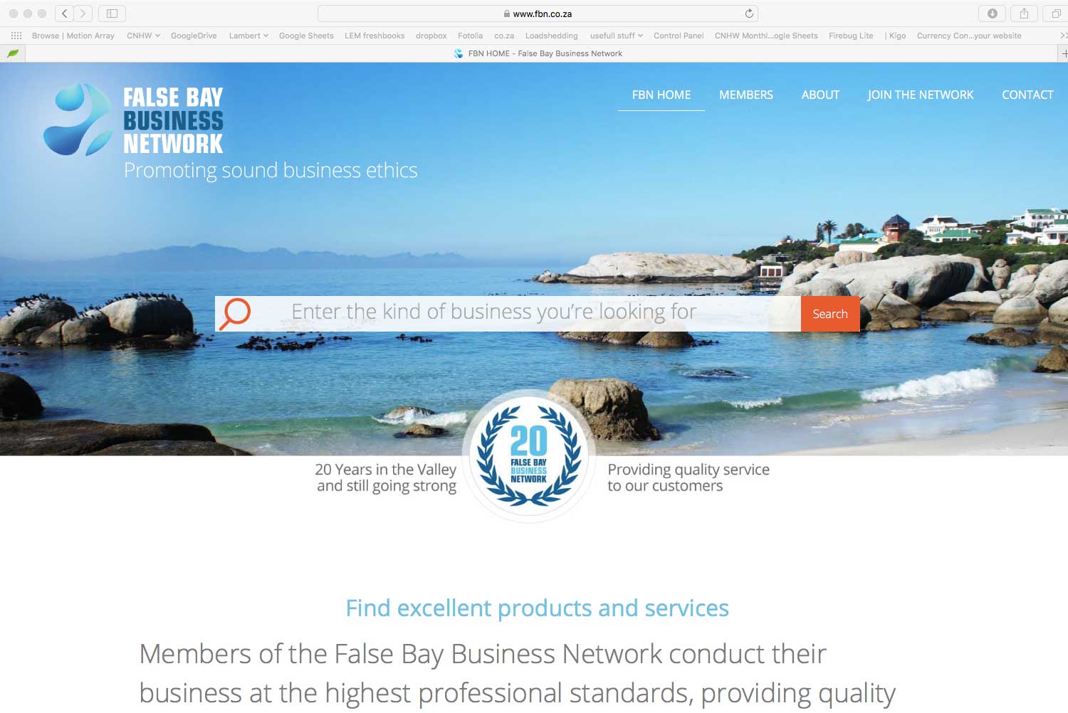 False Bay Business Network website - Lemonade Design